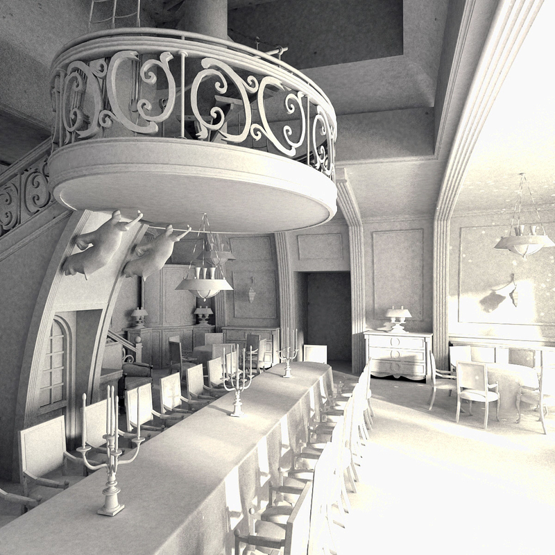 3d classic interior ship model