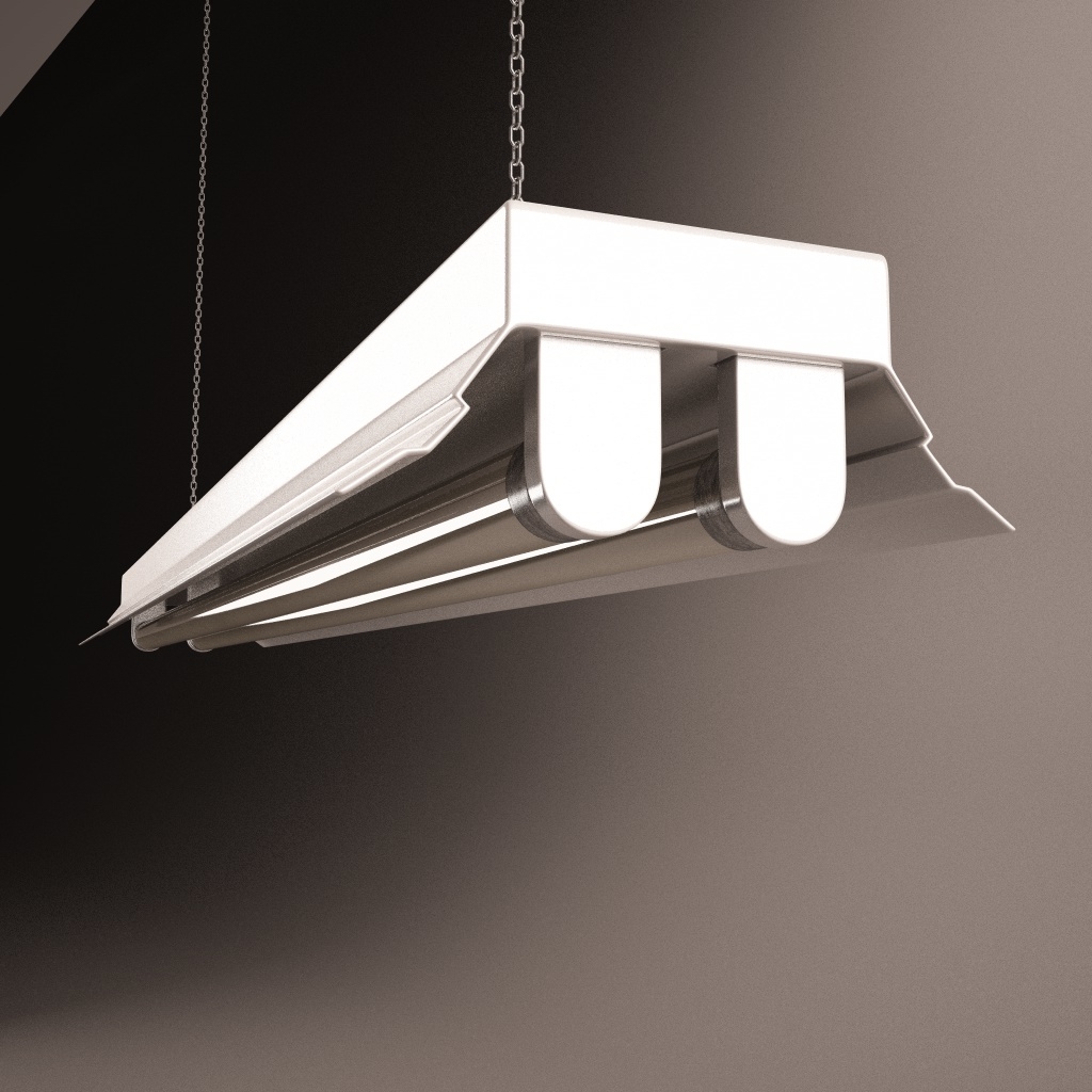 fluorescent light fixture c4d