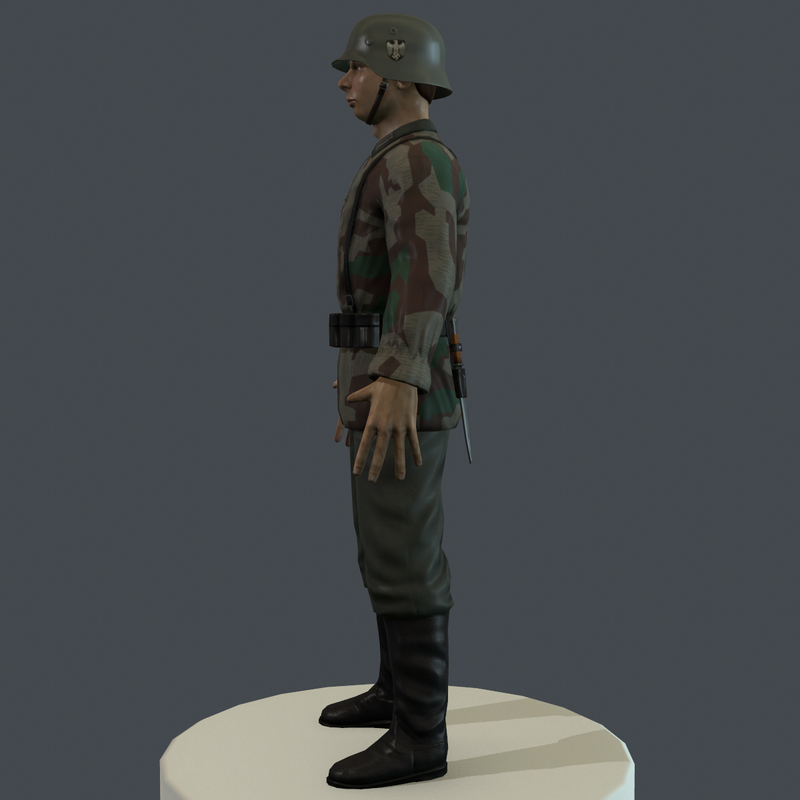 german ww2 soldier 3d max
