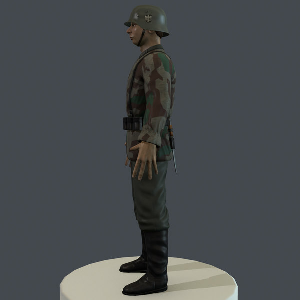 german ww2 soldier 3d max