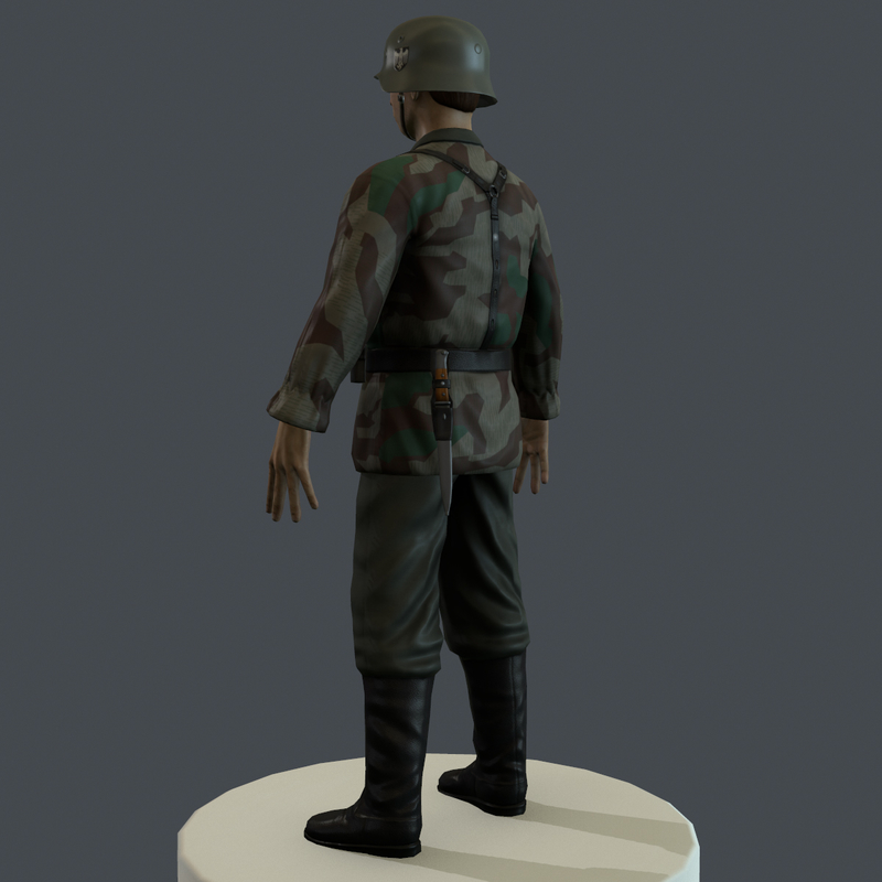 german ww2 soldier 3d max