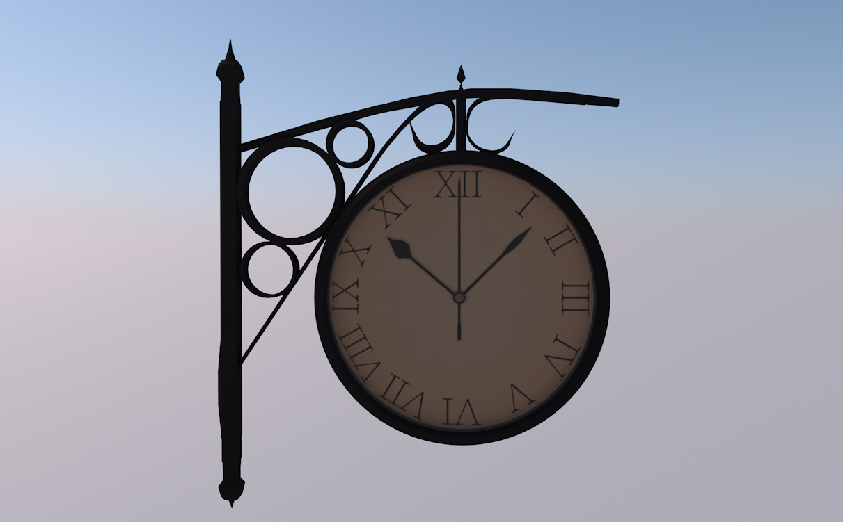 free train clock 3d model