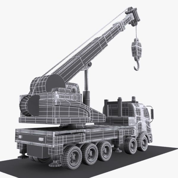 3ds cartoon mobile crane