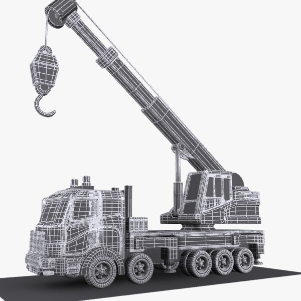 3ds cartoon mobile crane