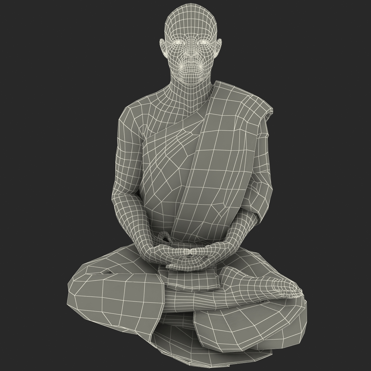 3ds max buddhist monk seated meditation