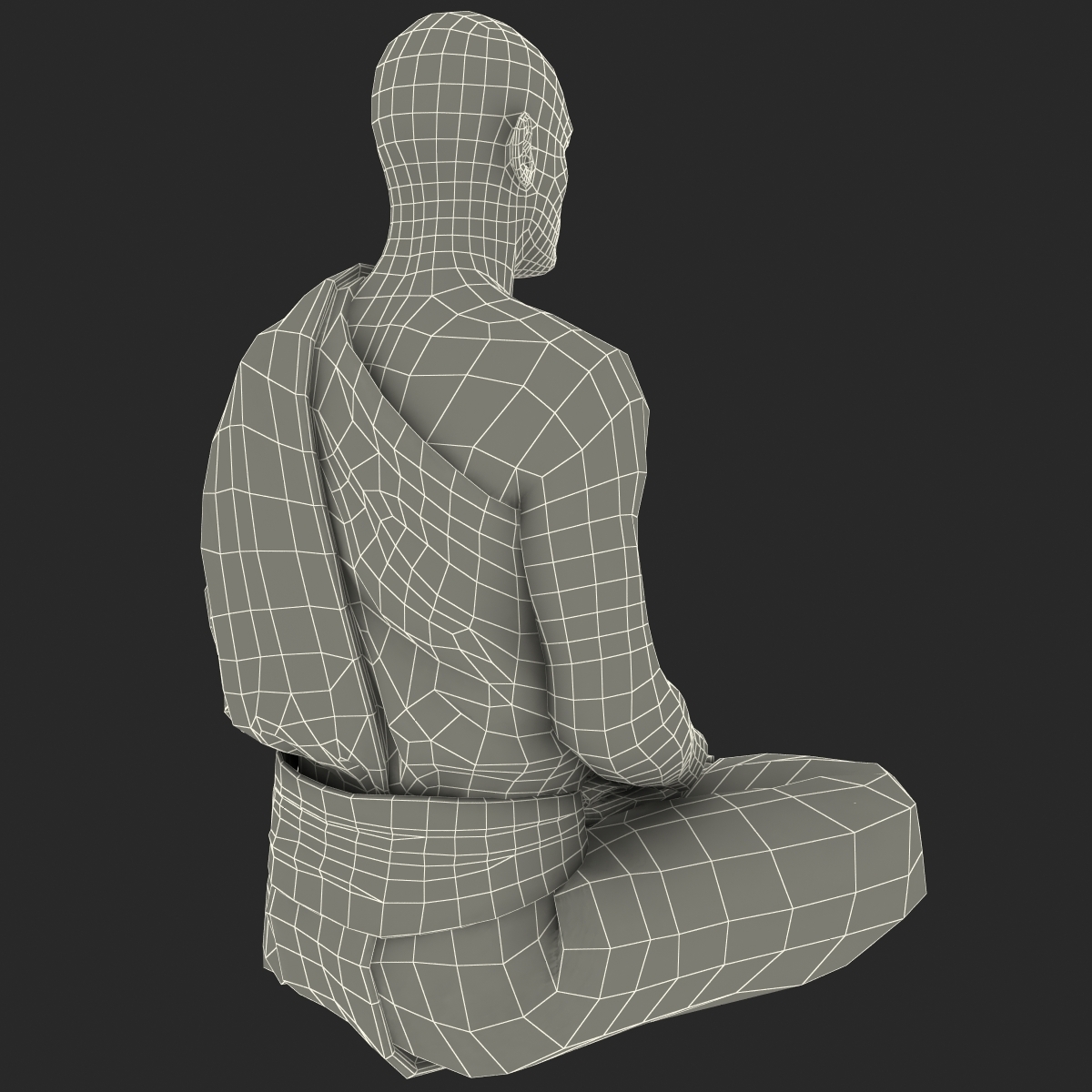 3ds max buddhist monk seated meditation