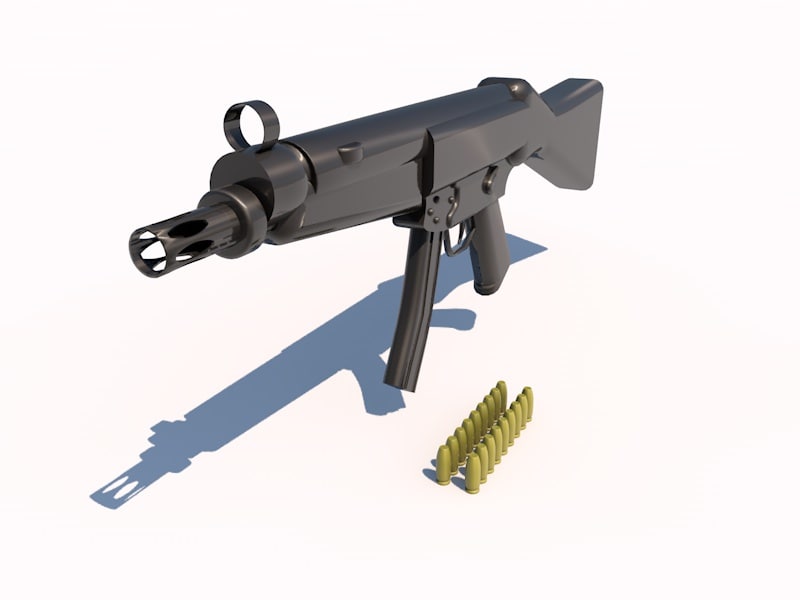 3d model of mp5 submachine gun