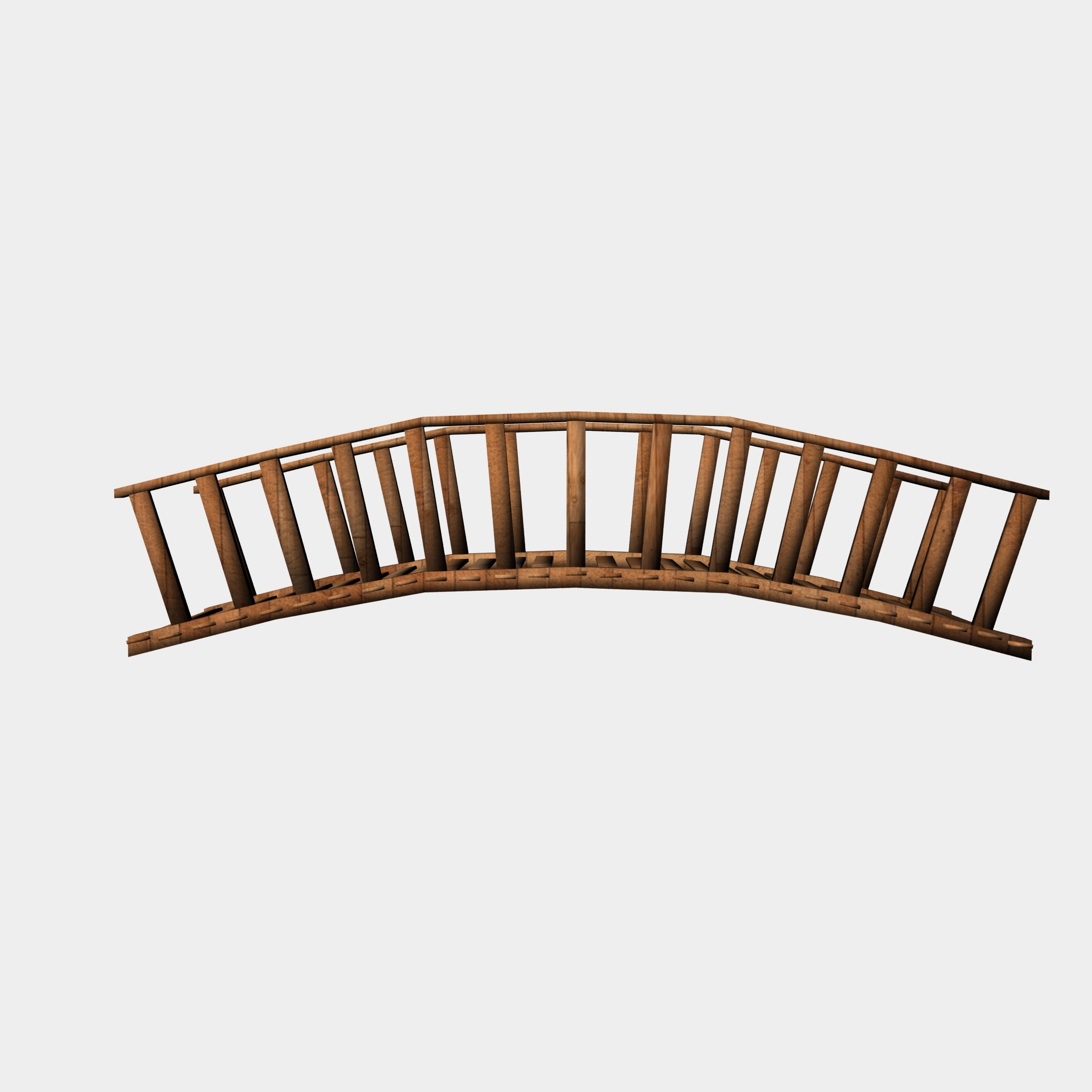 3d wooden wood bridge