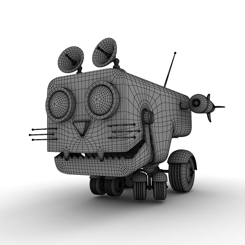 3d model toy robot cat