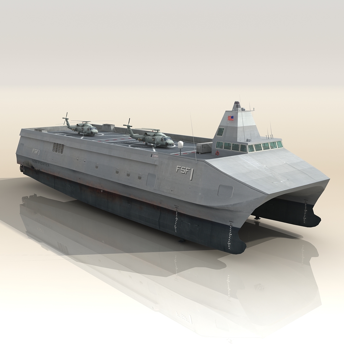 uss fsf 1 sea 3d max