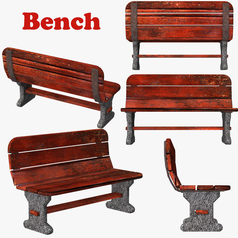 3d model seating bench