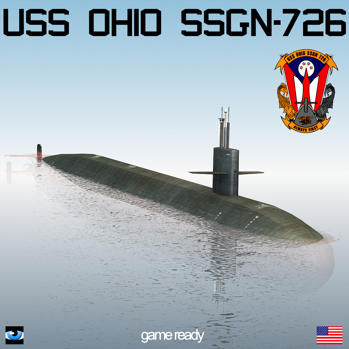 uss ssn ssgn 9 3d model