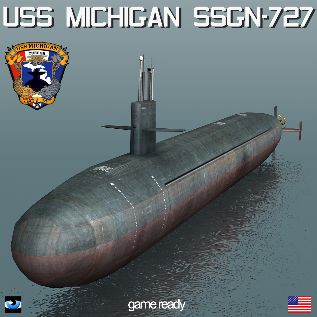 uss ssn ssgn 9 3d model