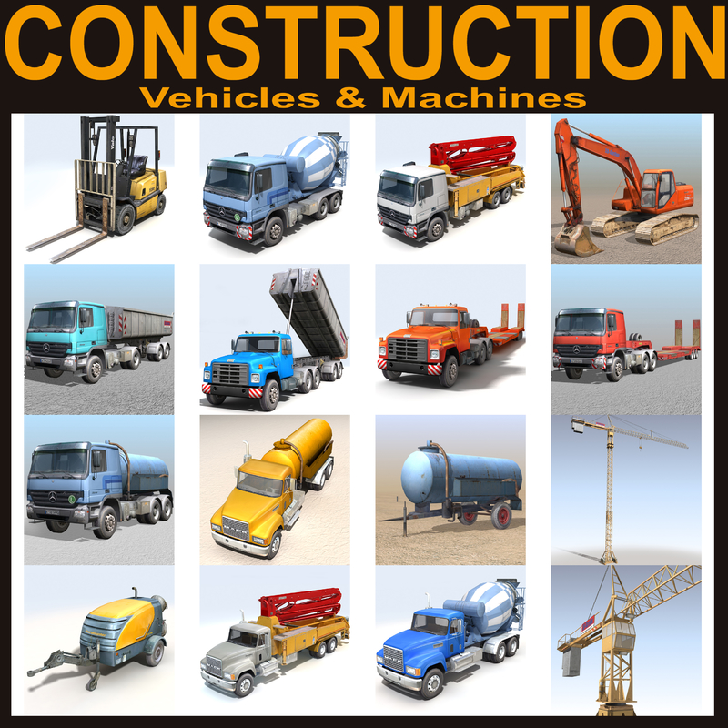 construction vehicle c4d