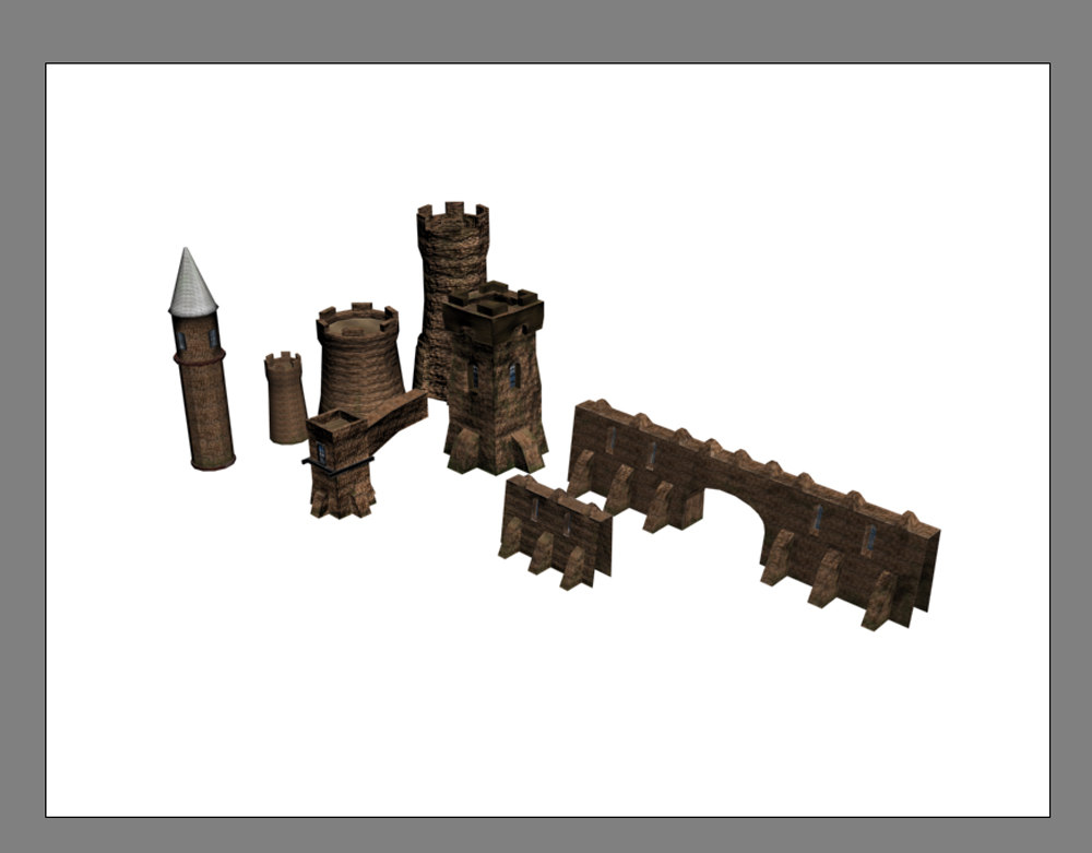 3d model castle building pack