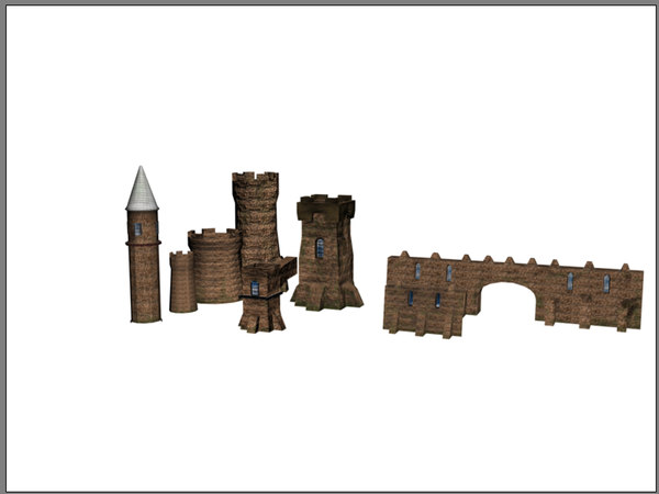 3d model castle building pack
