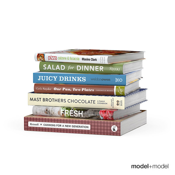 3d set kitchen books stand