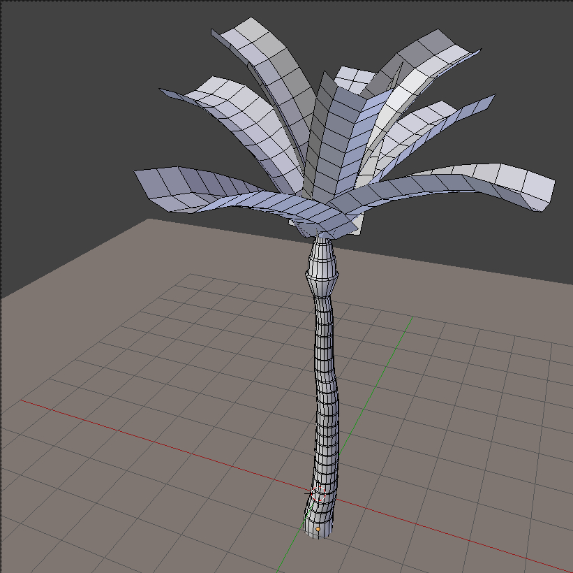 3d low-poly palm tree