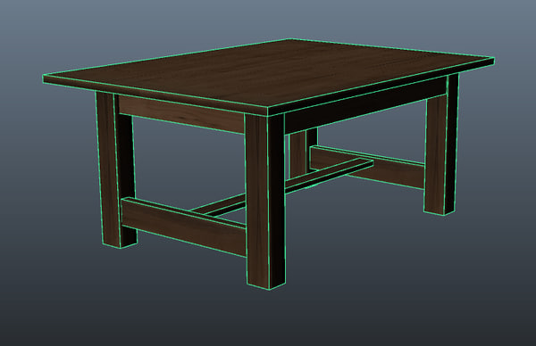 wooden table obj free