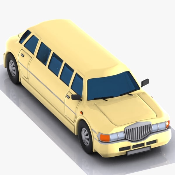 3d model cartoon limousine limo