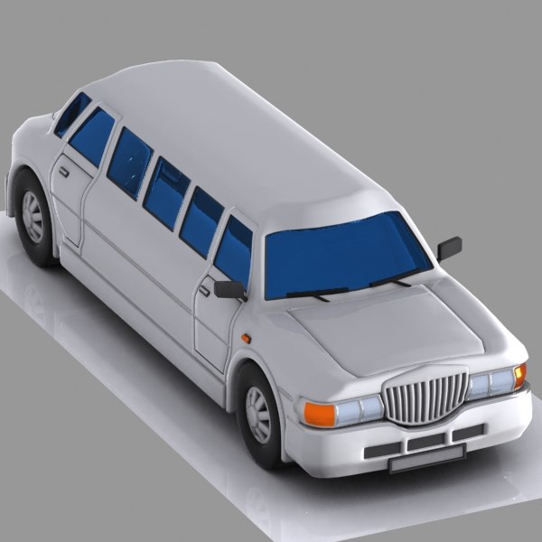 3d model cartoon limousine limo