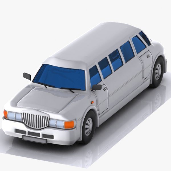 3d model cartoon limousine limo
