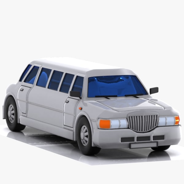 3d model cartoon limousine limo