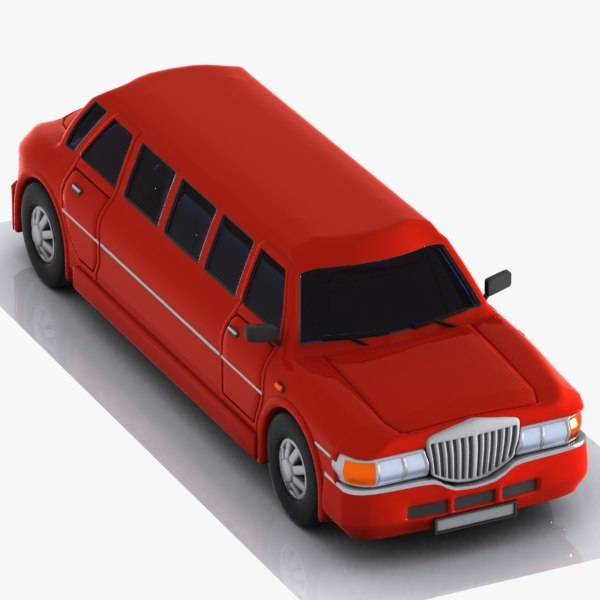 3d model cartoon limousine limo