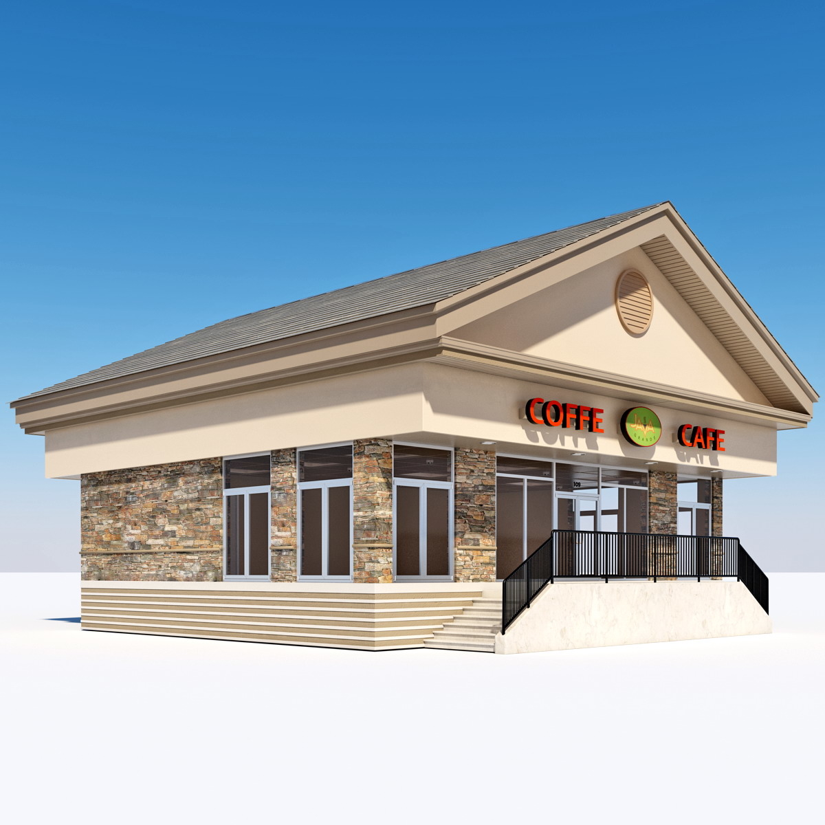 coffee shop house 3d model