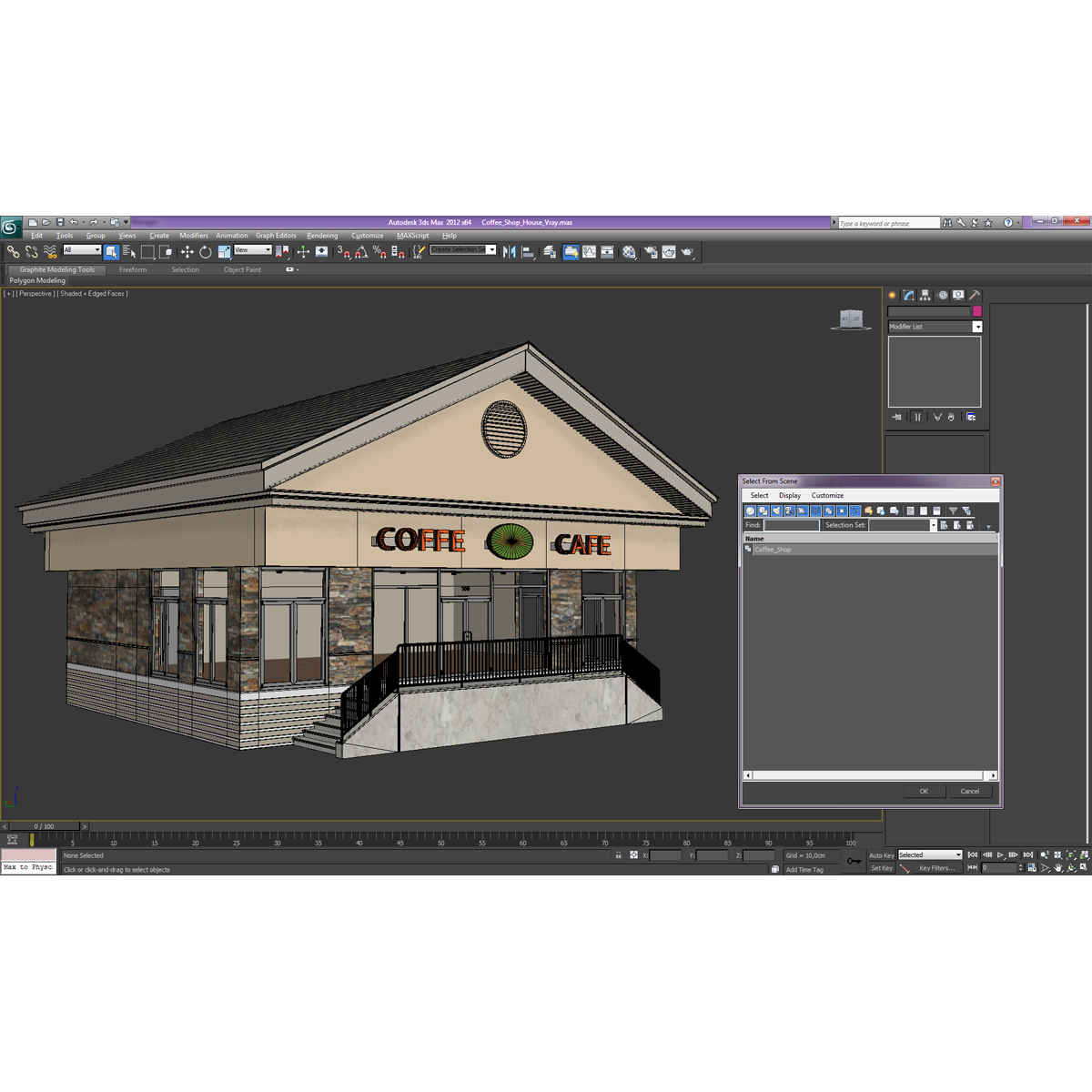coffee shop house 3d model