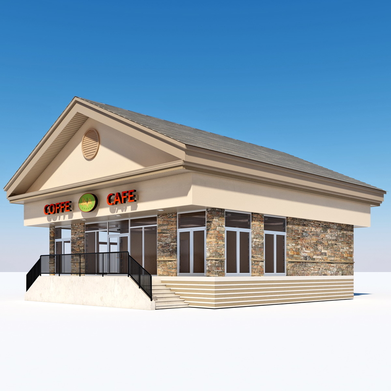 coffee shop house 3d model