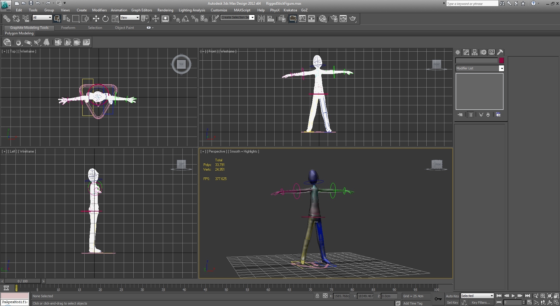 rigged stick figure 3d model