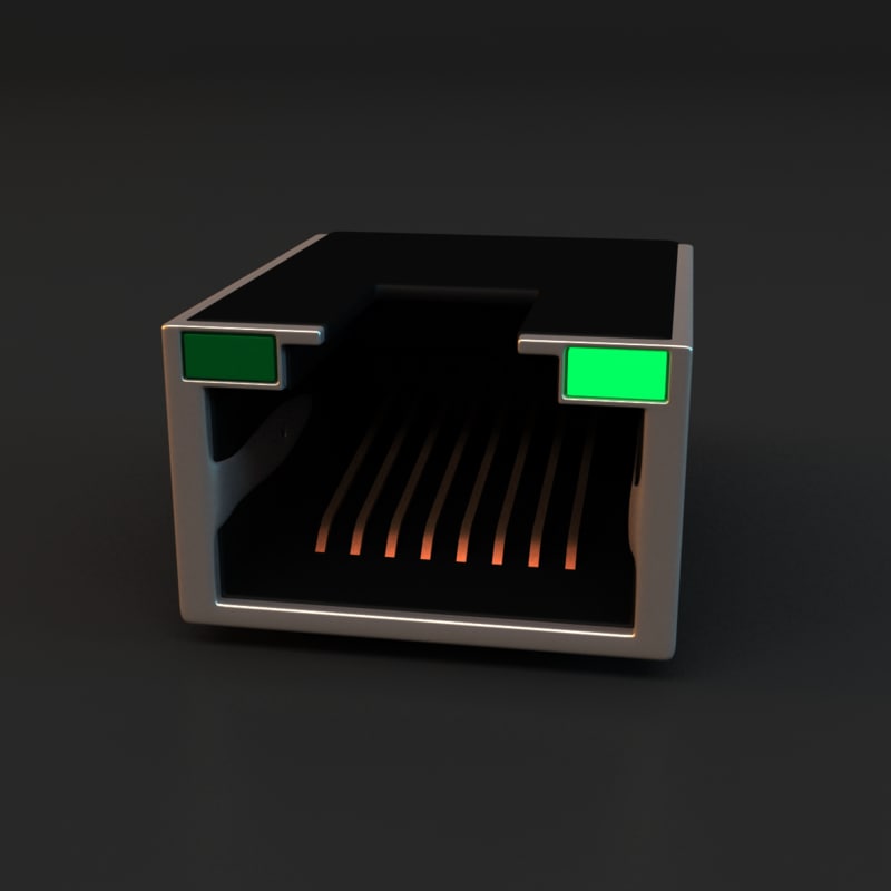 computer lan port 3d model