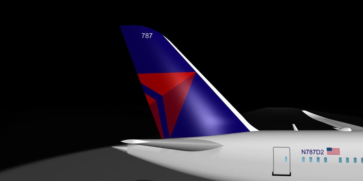 delta airlines 787 dreamliner 3d model