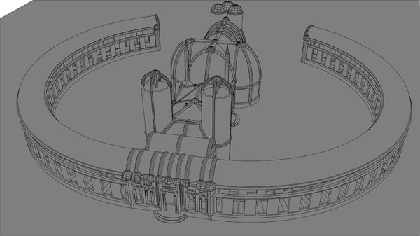 fantasy building cathedral 3d model