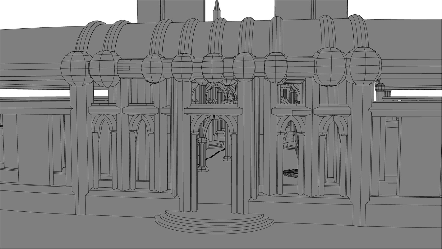 fantasy building cathedral 3d model