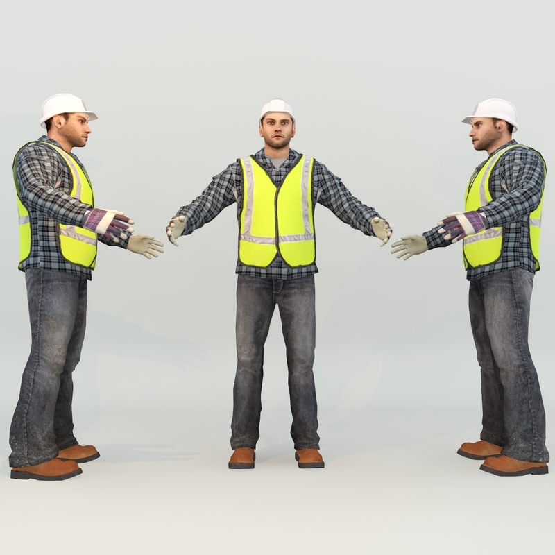 3d model worker pack
