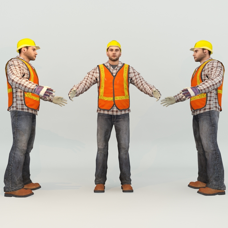 3d model worker pack