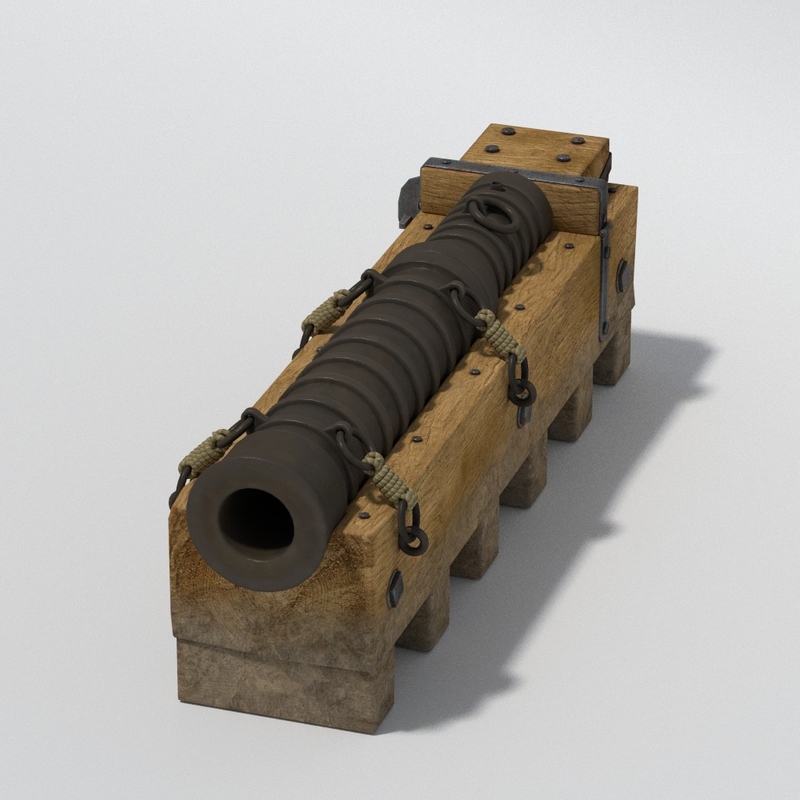3d model bombard weapon
