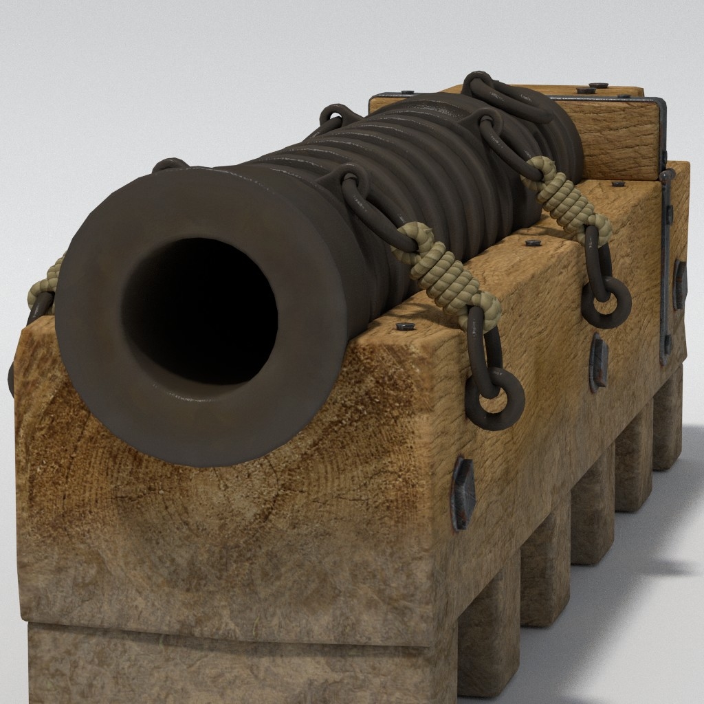 3d model bombard weapon