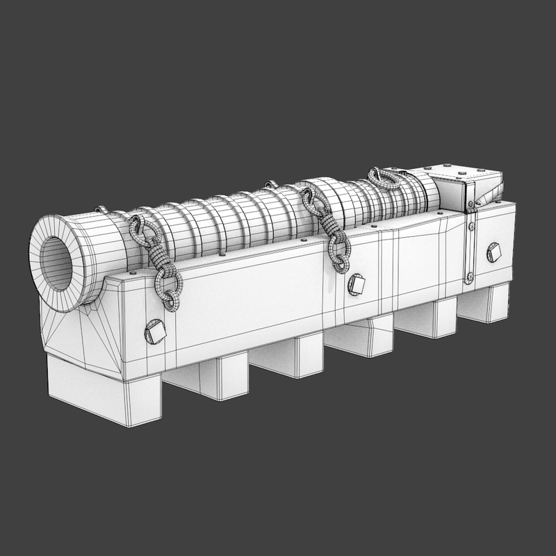 3d model bombard weapon