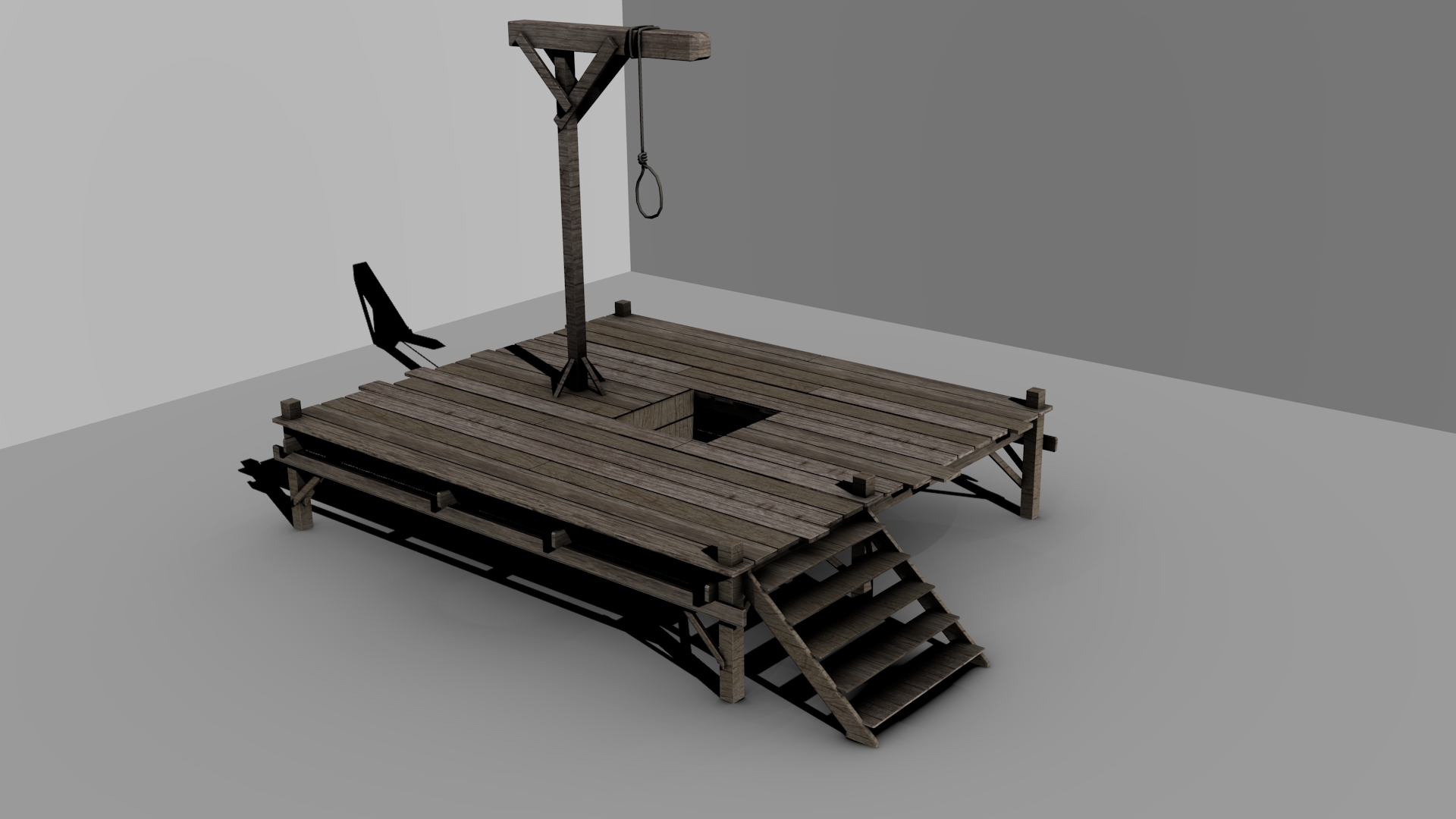3d model gallows medieval