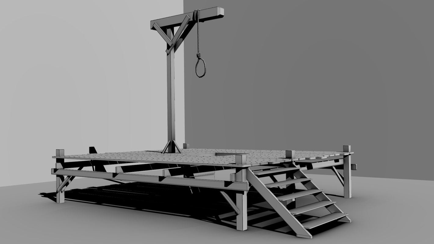 3d model gallows medieval