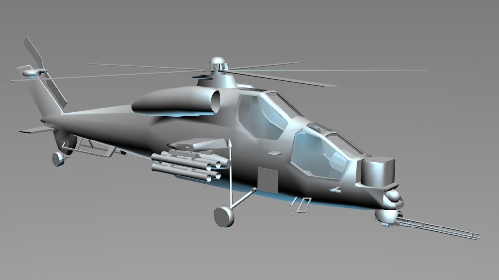 free helicopter military 3d model