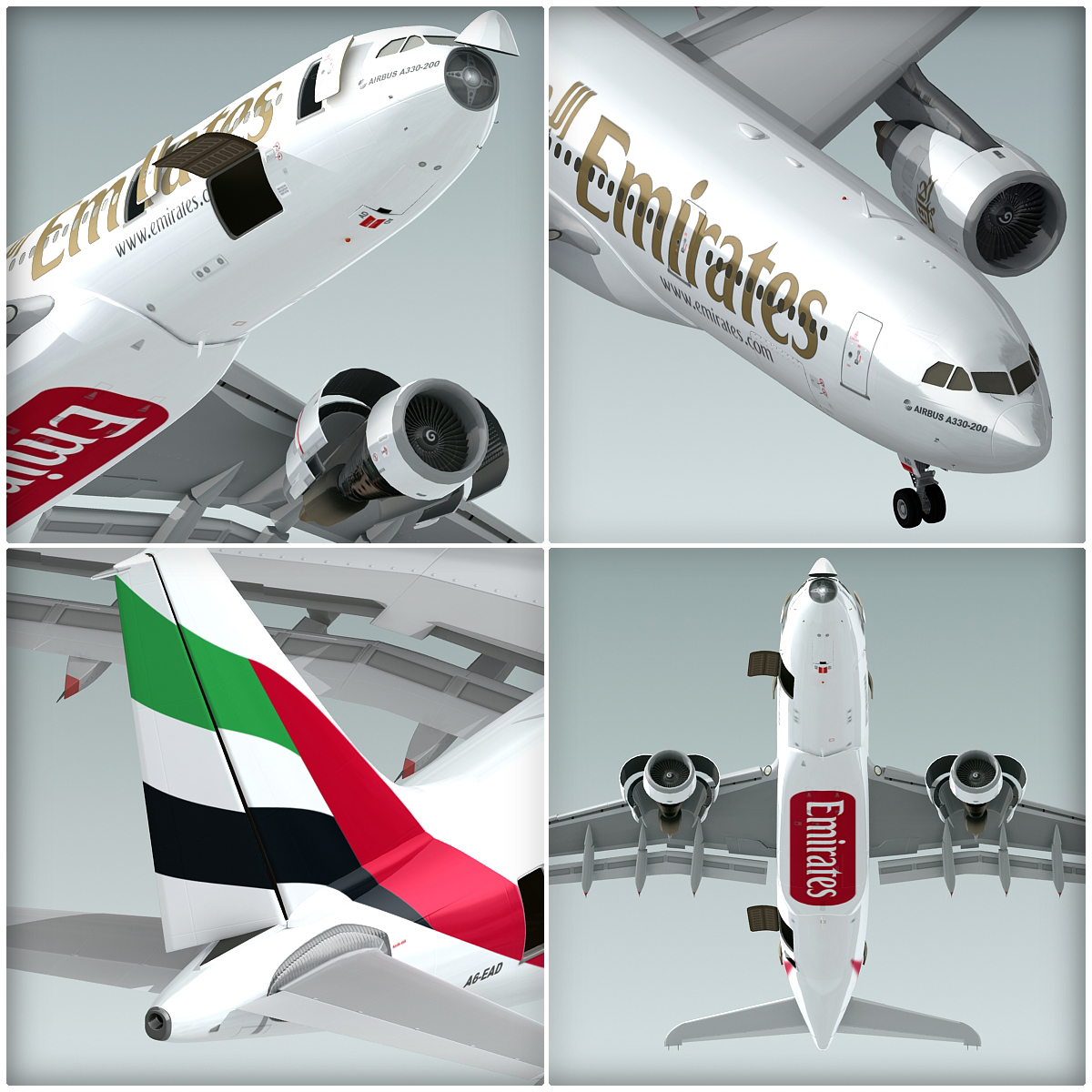 plane emirates fleet airbus 3d max