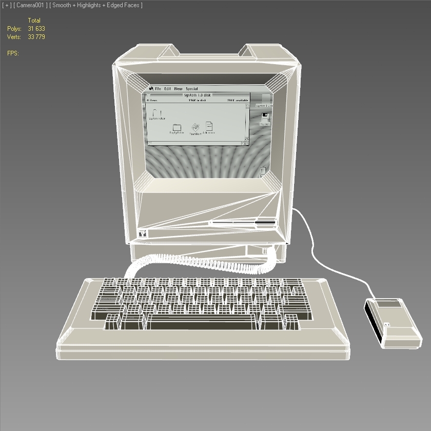 3d model of old computer