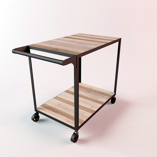 3d vintage dinner wagon