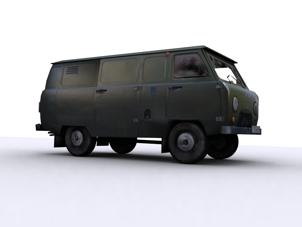 uaz 452 3d model