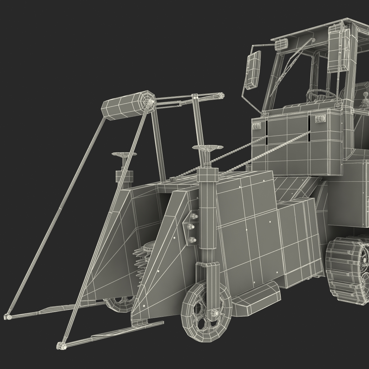 sugar cane harvester 3d lwo