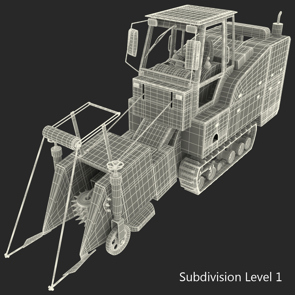 sugar cane harvester 3d lwo